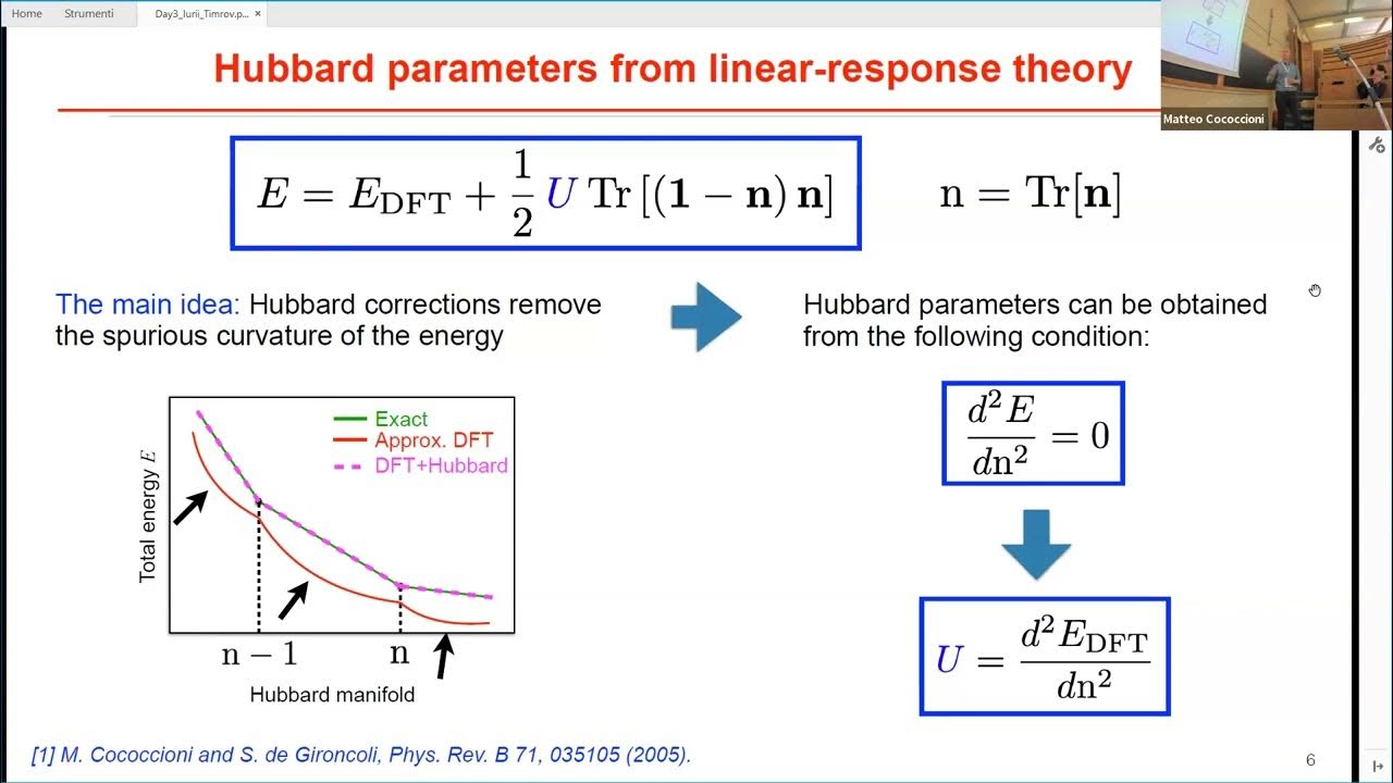 QE school 2023 - 3.2 First-principles calculation of Hubbard parameters using linear-response ...