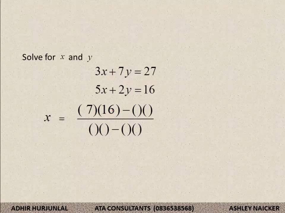 TOPIC 2 SIMULTANEOUS EQUATIONS : Easy Method - YouTube