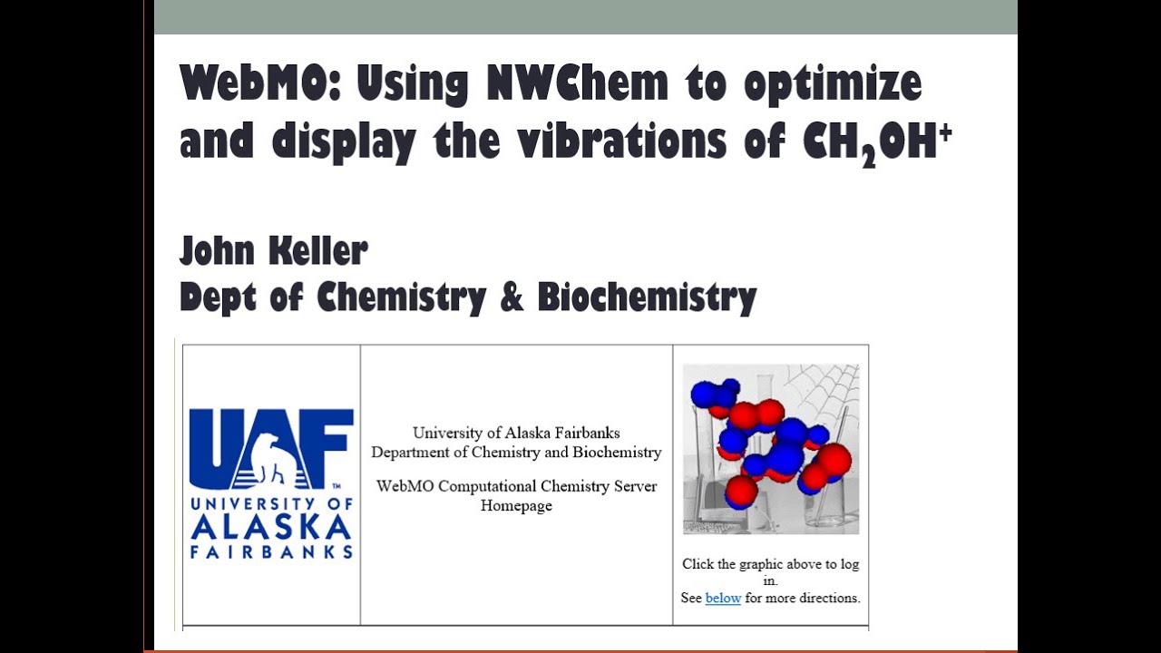 Using WebMO and NWChem - YouTube