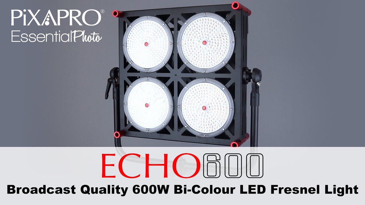 PiXAPRO ECHO600 - Broadcast-Quality 600W Bi-Colour LED Fresnel Flood ...