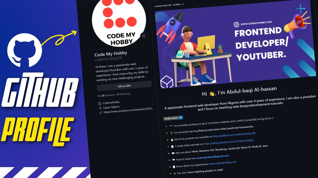 How To Create A GitHub Profile README (NEW) || Improve Your GitHub Profile(2022) - YouTube