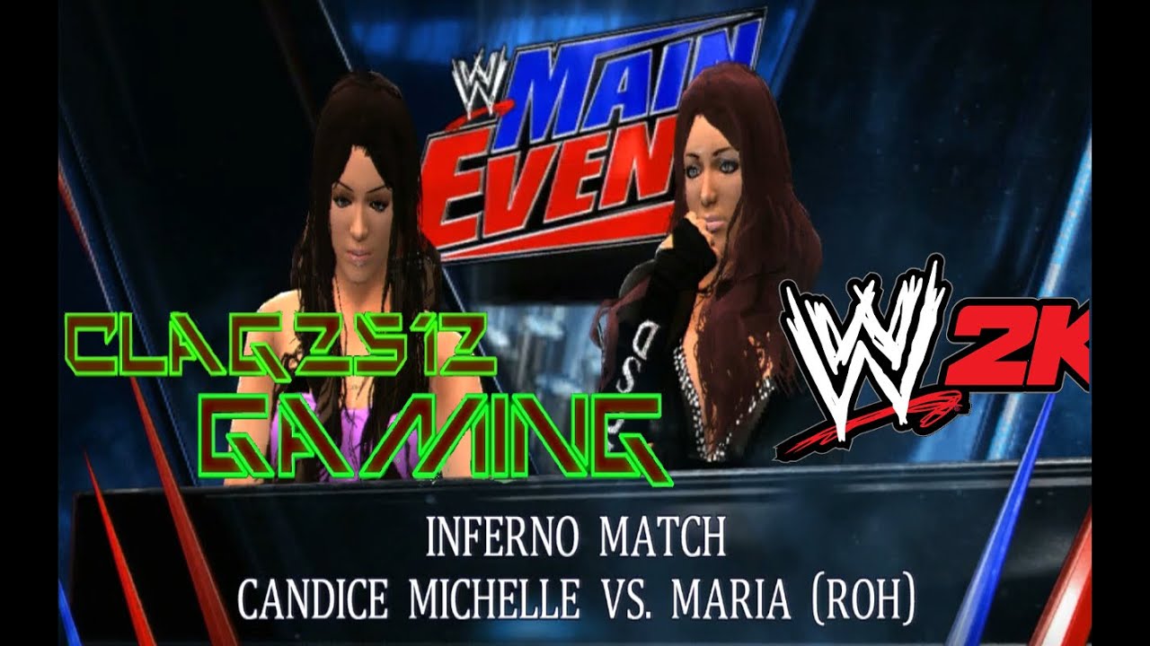 WWE 2K14 Candice Michelle Vs Maria Kanellis Inferno Match - YouTube