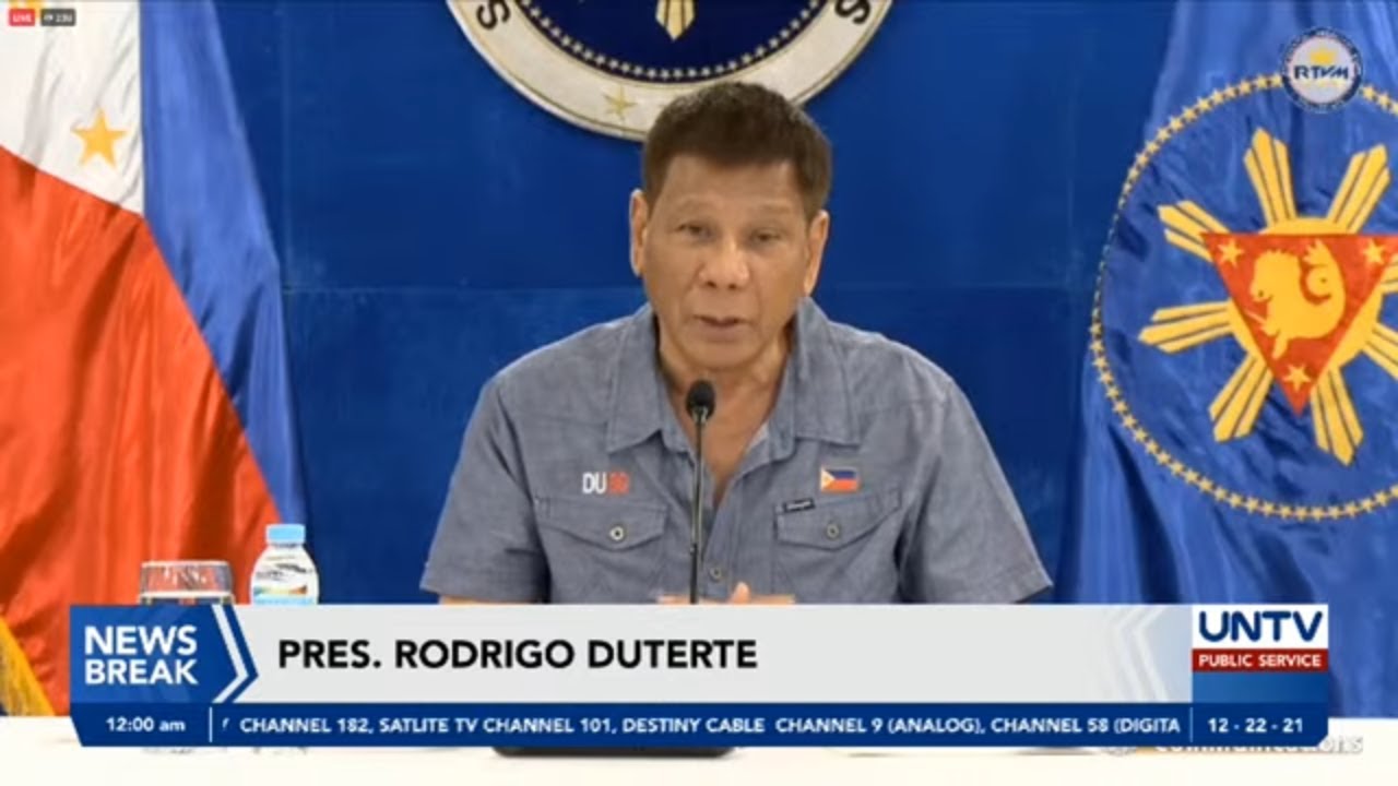 President Rodrigo Duterte Addresses the Nation | December 21, 2021 ...