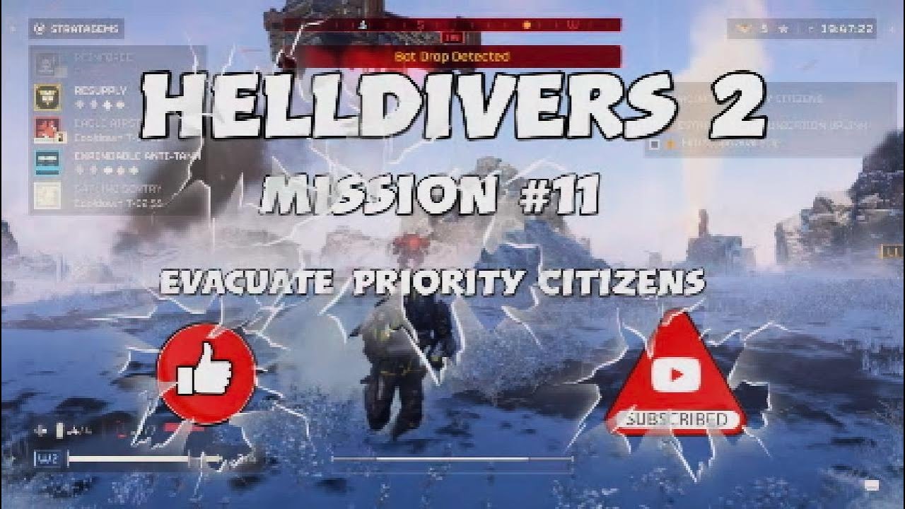 Helldivers 2 Mission 11 Evacuate Priority Citizens - YouTube