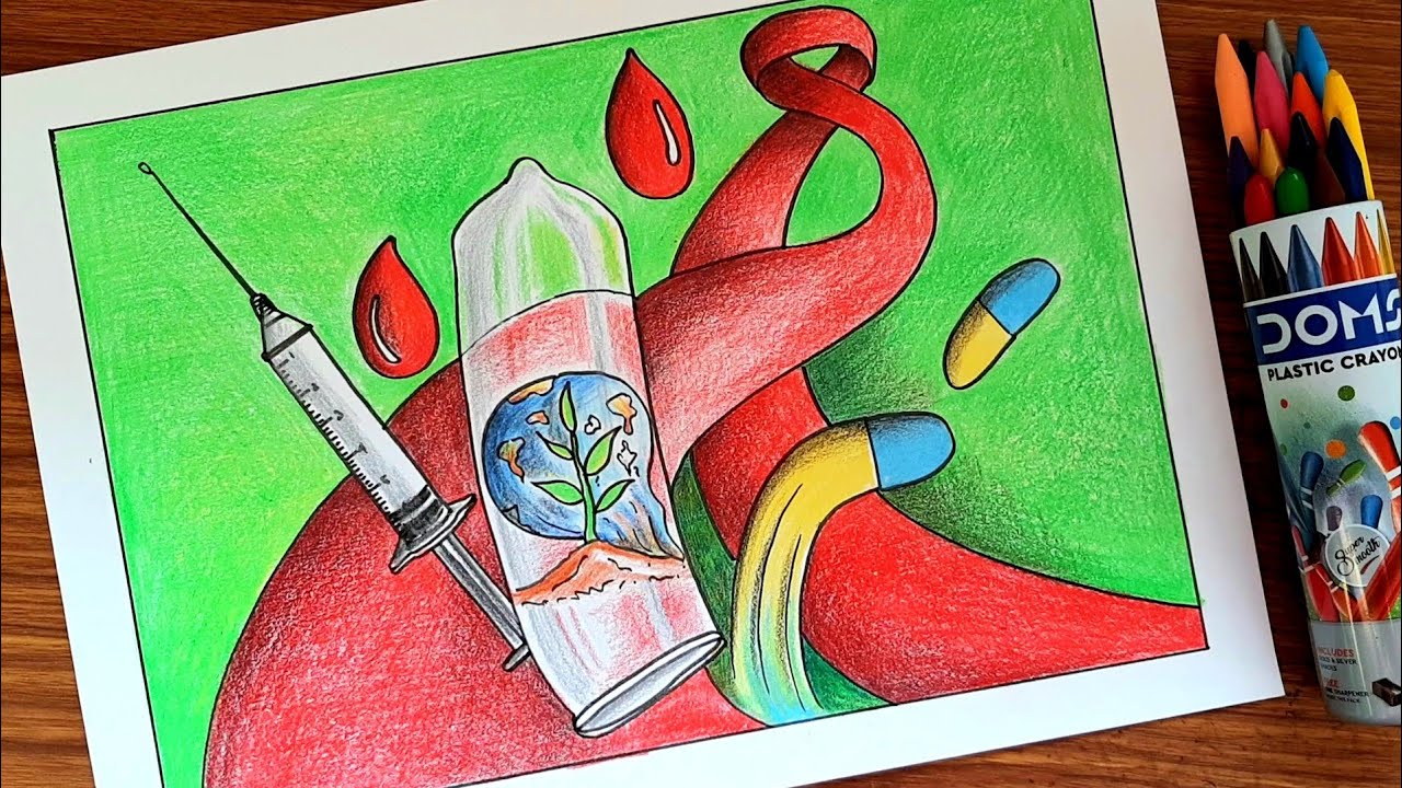 How to draw WORLD AIDS DAY POSTER drawing | 1st DECEMBER special ...