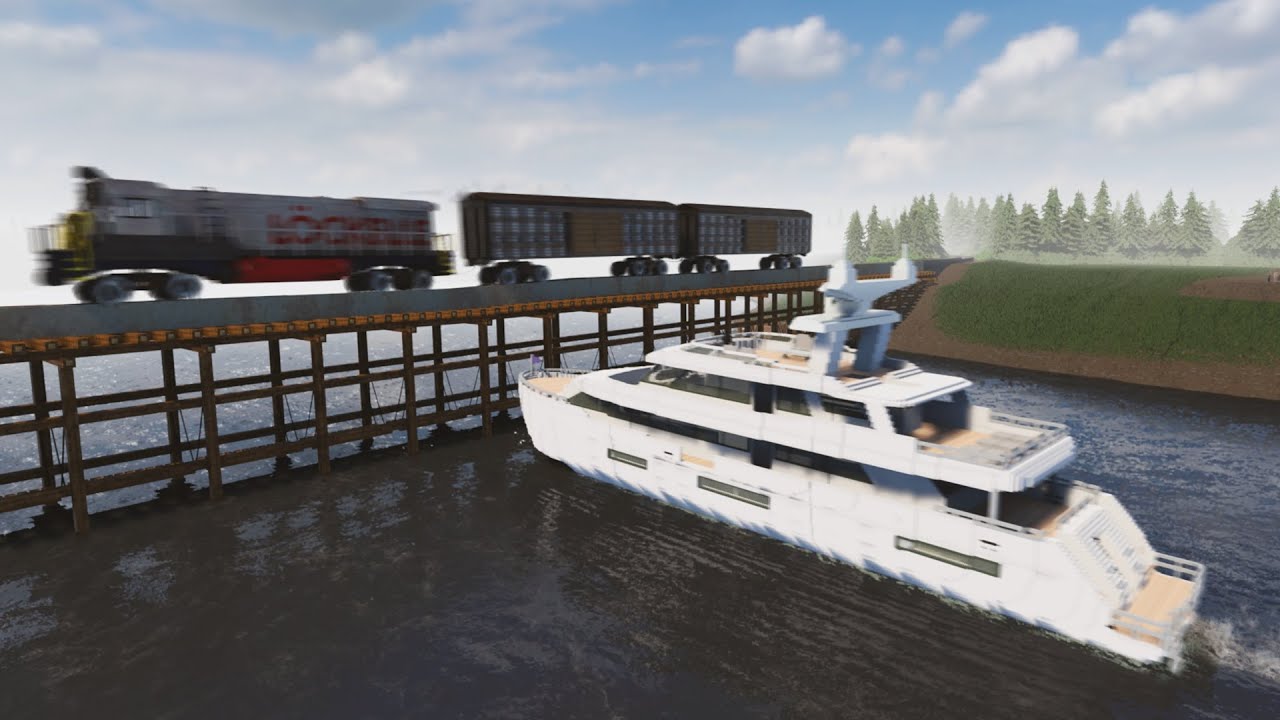 High Speed Boat VS Dynamic Bridge With Train | Teardown - YouTube