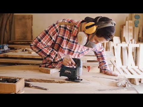 Man doing Woodworking in his Workshop - YouTube