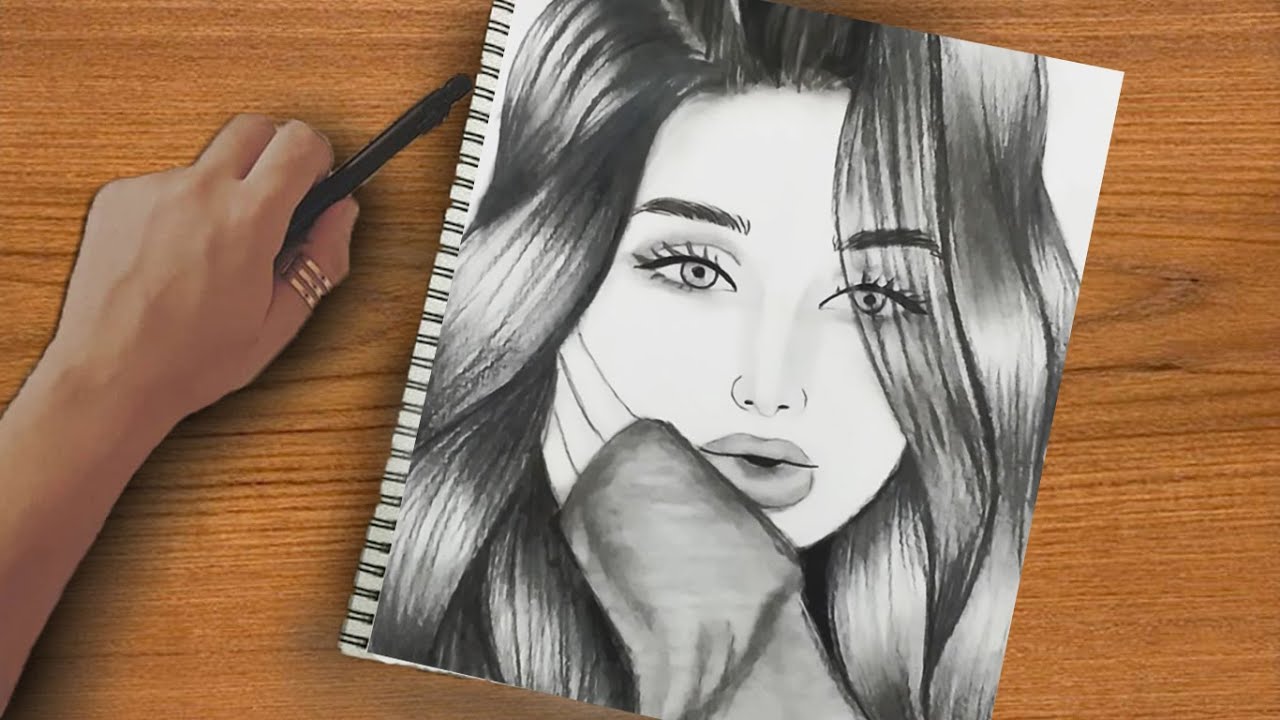 تعليم رسم بنت كيوت بشعر طويل سهل بالرصاص خطوه بخطوه للمبتدئين بالمقاسات رسم بنات كيوت Youtube