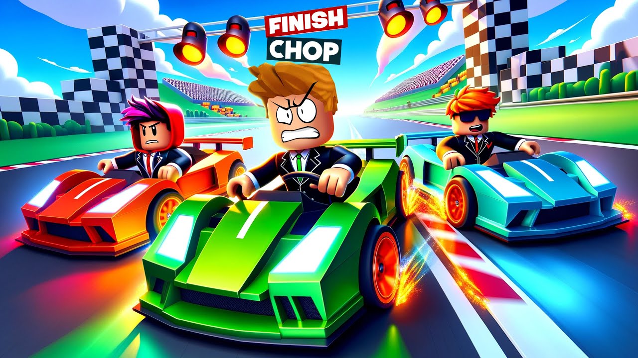 ROBLOX CHOP RACES PRO PLAYERS IN GO KART RACE CLICKER - YouTube