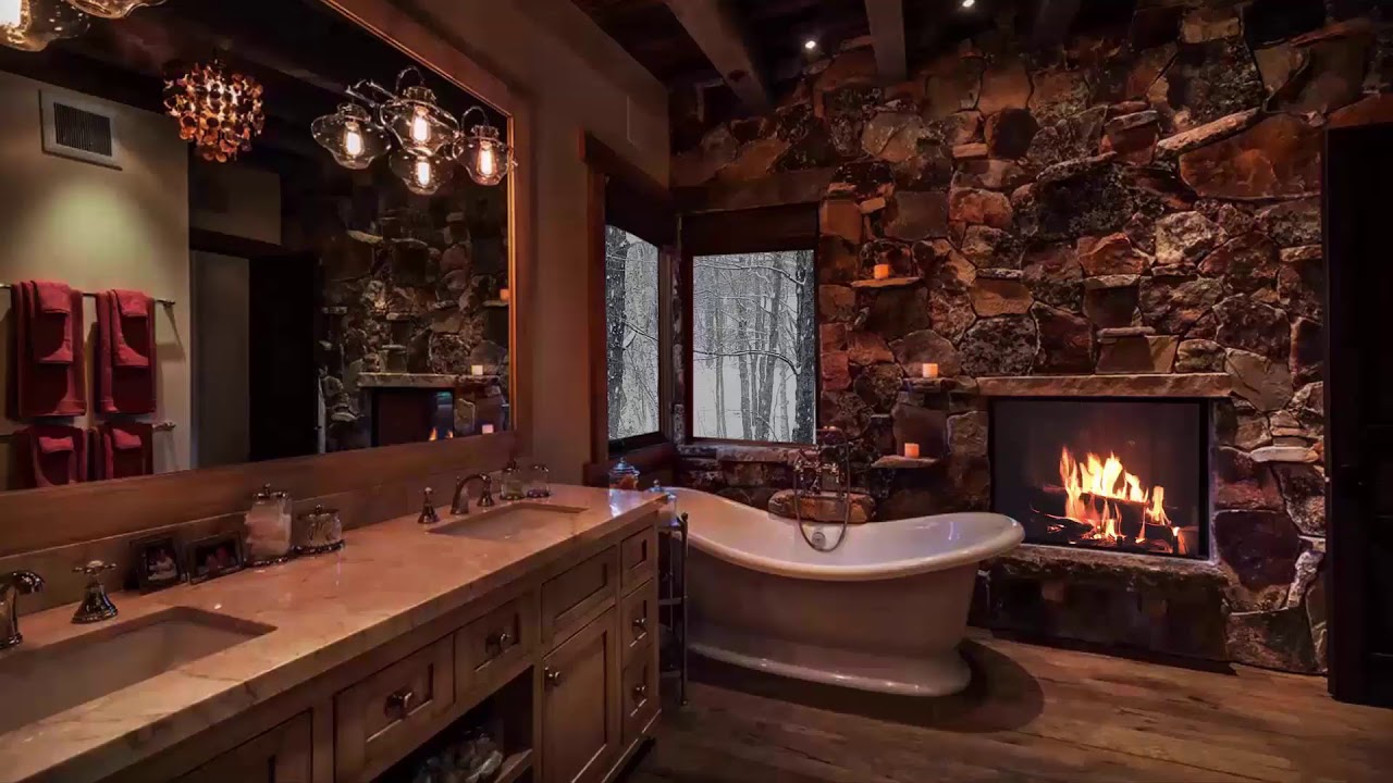 Beautiful awesome Snow and fireplace - YouTube