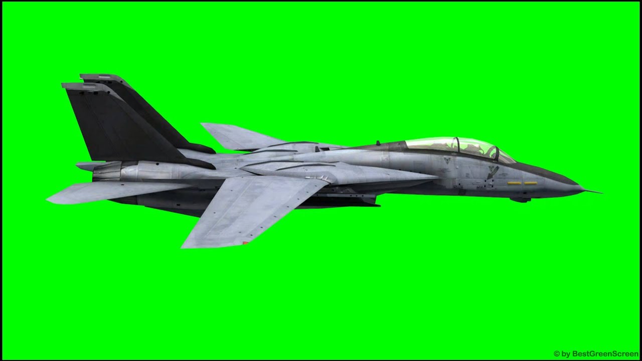 Jet F14 Aircraft fly green screen 02 - free use - YouTube