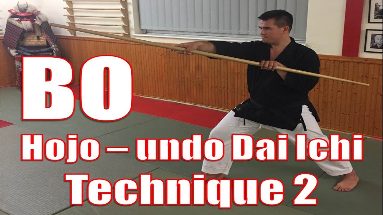 Okinawan Kobudo - Bo Hojo-undo Dai Ichi - Technique 2 - Jodan Naname ...