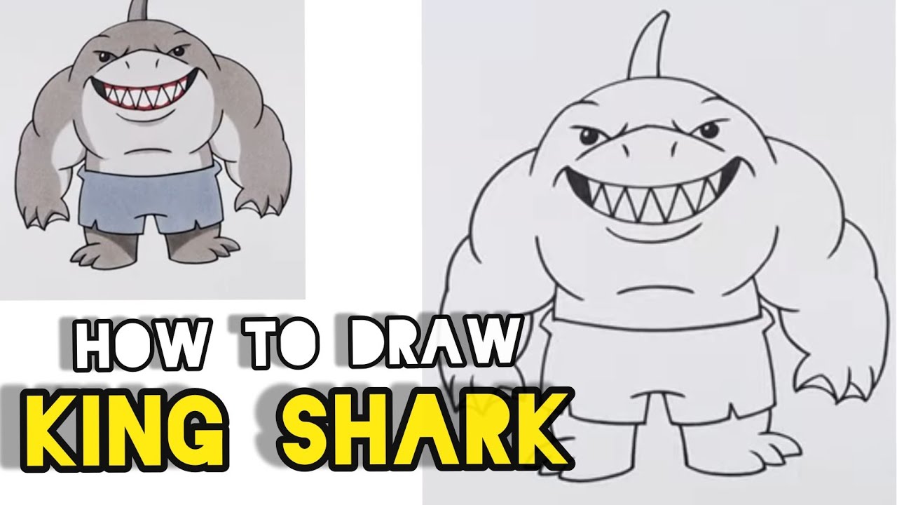 How To Draw King Shark | Suicide Squad Drawing - YouTube