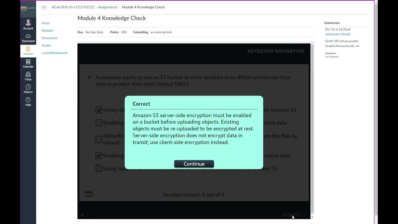 AWS ACA v3 Module 4 Knowledge Check Adding a Storage Layer with Amazon S3 - YouTube