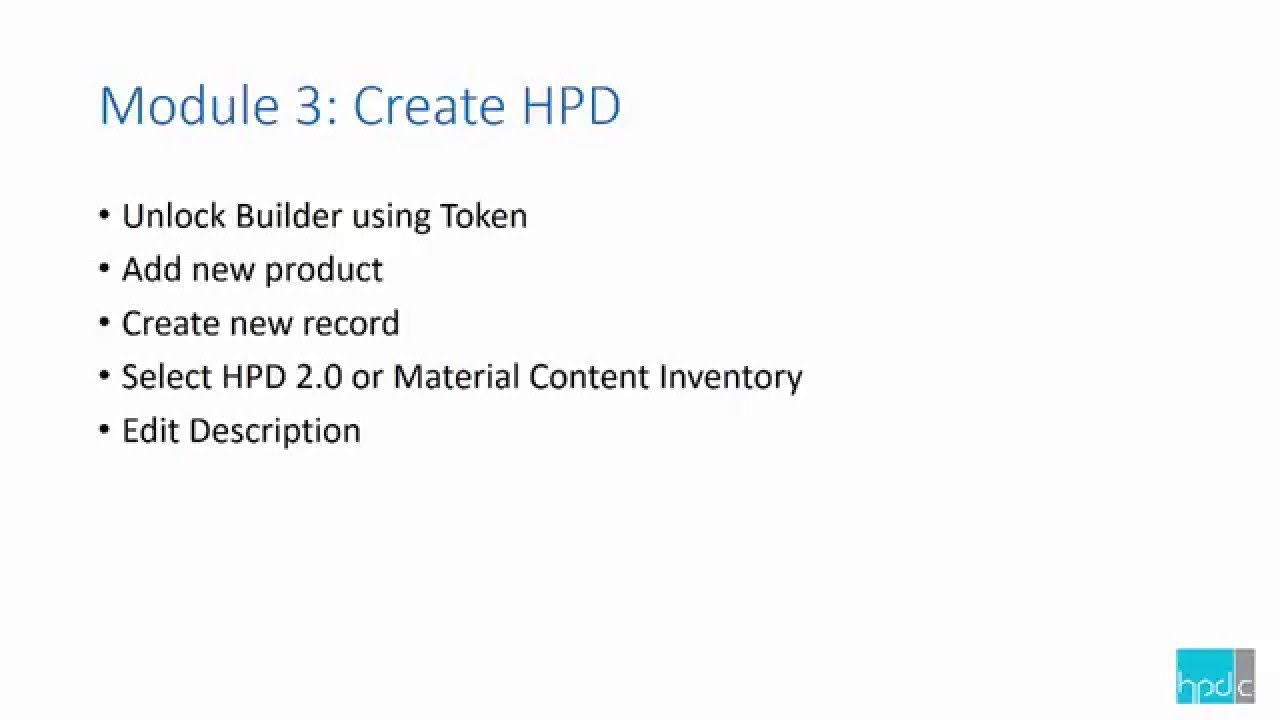 Module 3: Create HPD - YouTube