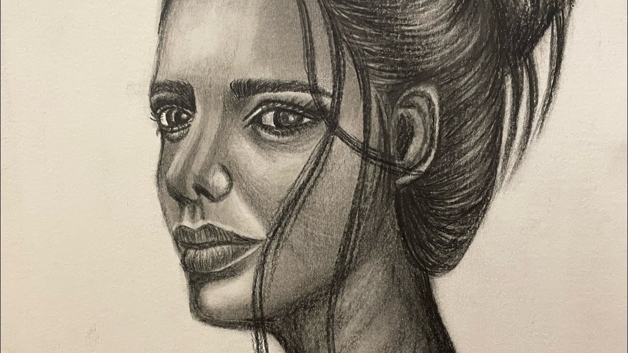 How To Draw A Beautiful Women portrait Step By Step #viralvideo # ...