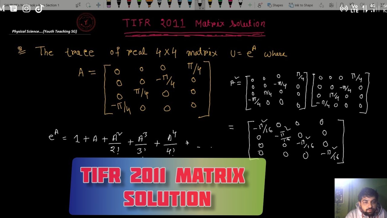 TIFR 2011 (Physics) Matrix Solution ||ATV s Tutorial - YouTube