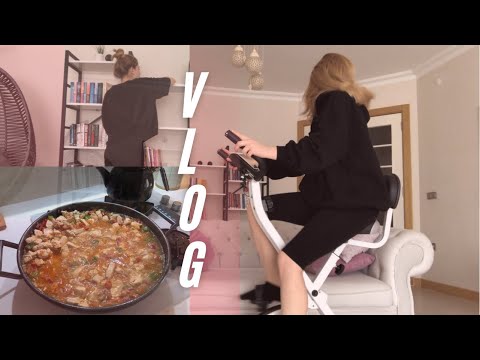 EVDE GEÇEN BİR GÜN; SPOR & TEMİZLİK & TAVUK SOTE #vlog