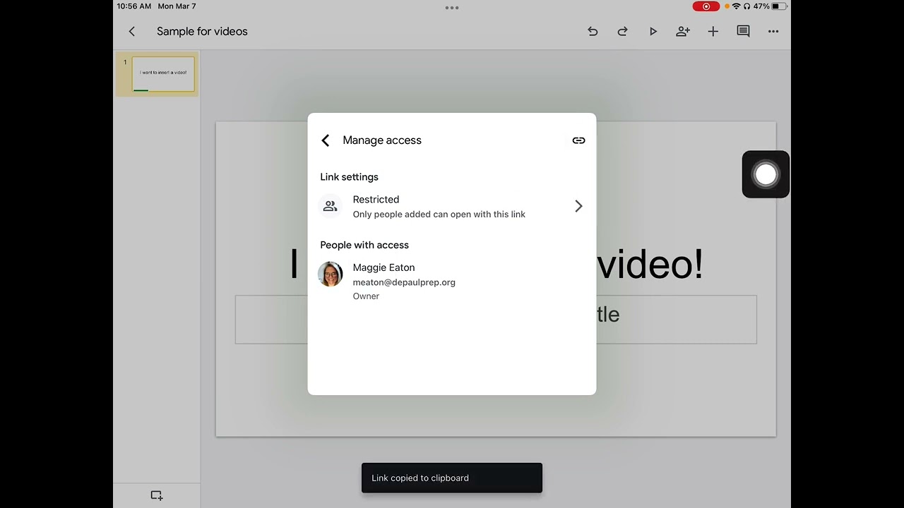 How To Insert A Video Into Google Slides Using An IPad YouTube How To Insert A Video Into Google Slides Using An IPad YouTube