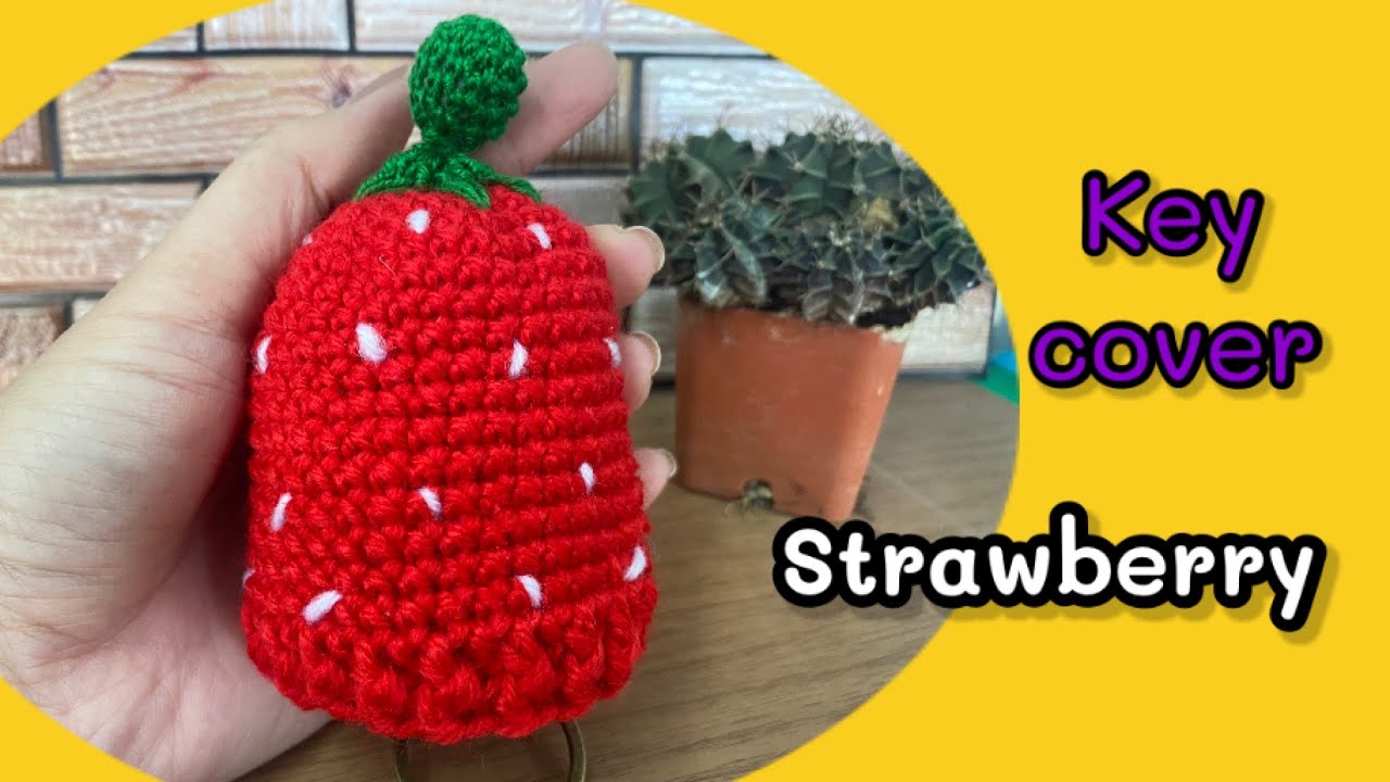 crochet strawberry |how to crochet strawberry keychain |Strawberry ...
