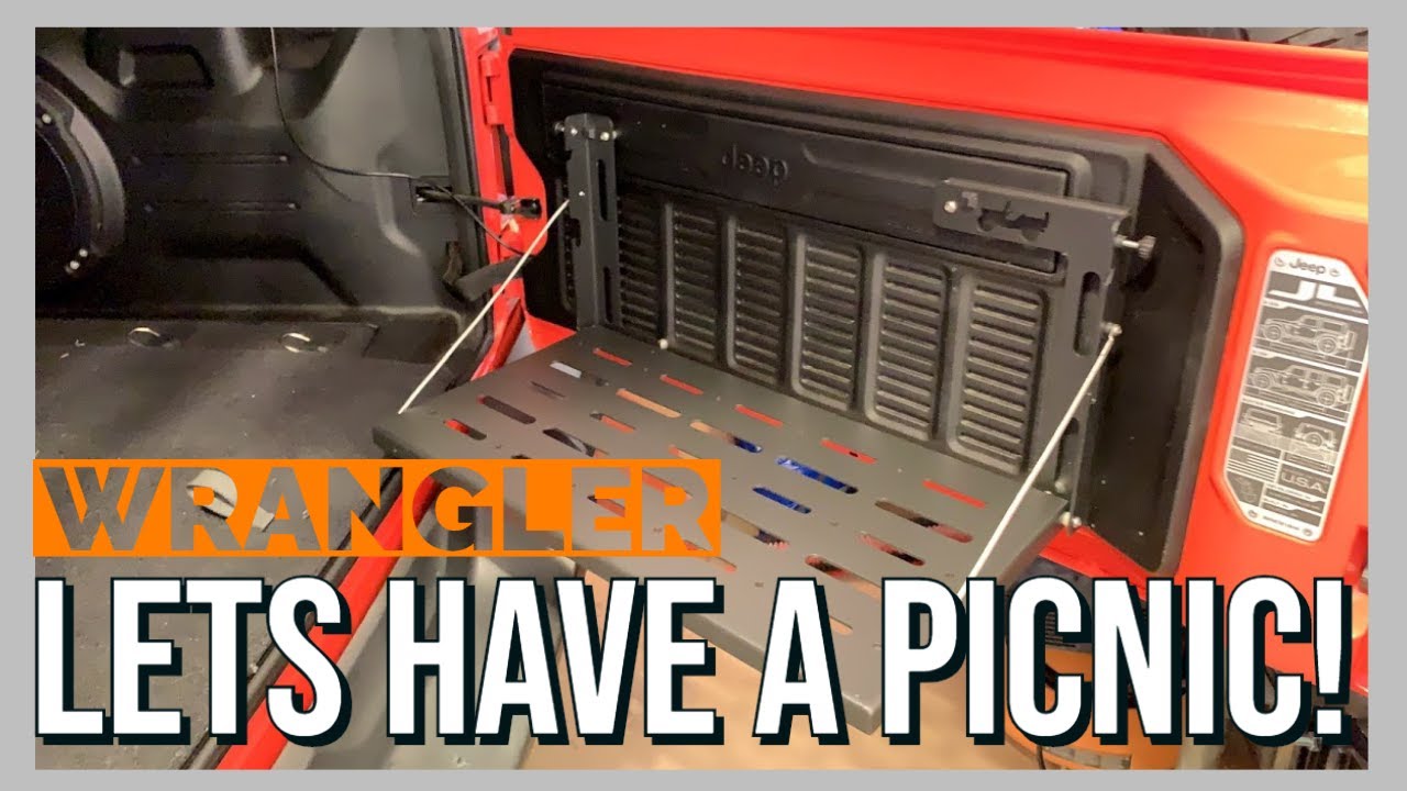 JL Jeep Wrangler Tailgate Table - Lets have a picnic!!! - YouTube