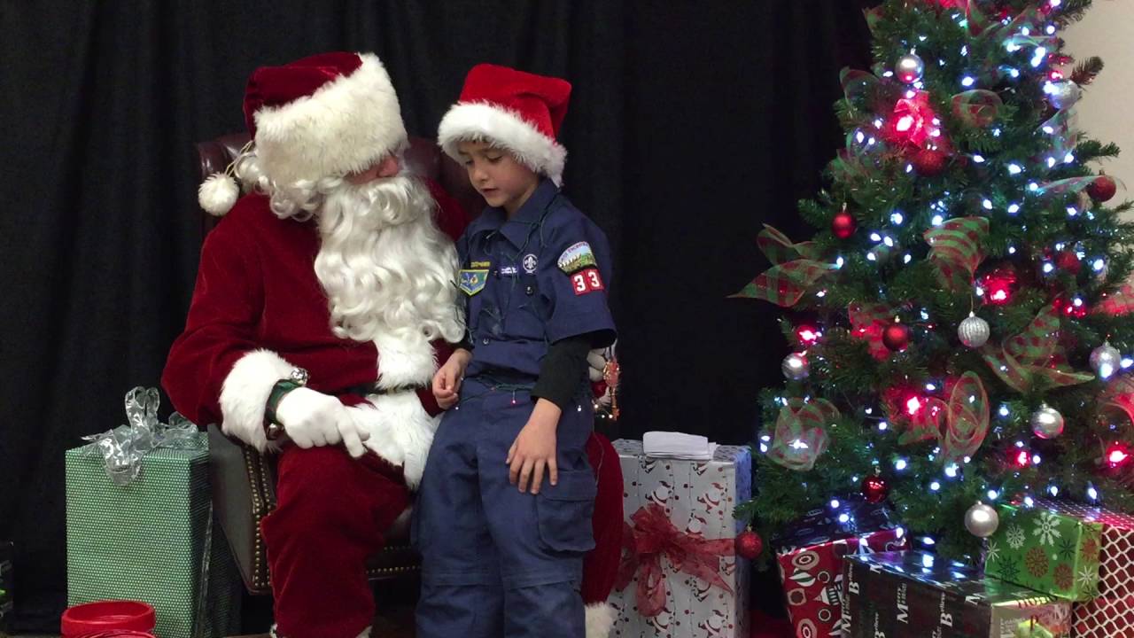 Boy Scout asking Santa in Christmans - YouTube