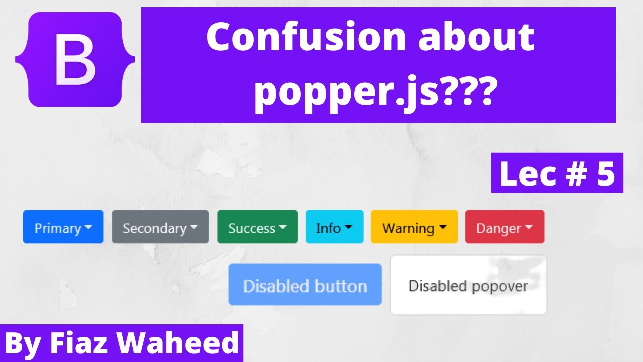 Bootstrap 5 popper.js library confusion,Lec-5| Bootstrap5 tutorial for beginners in Urdu/Hindi ...