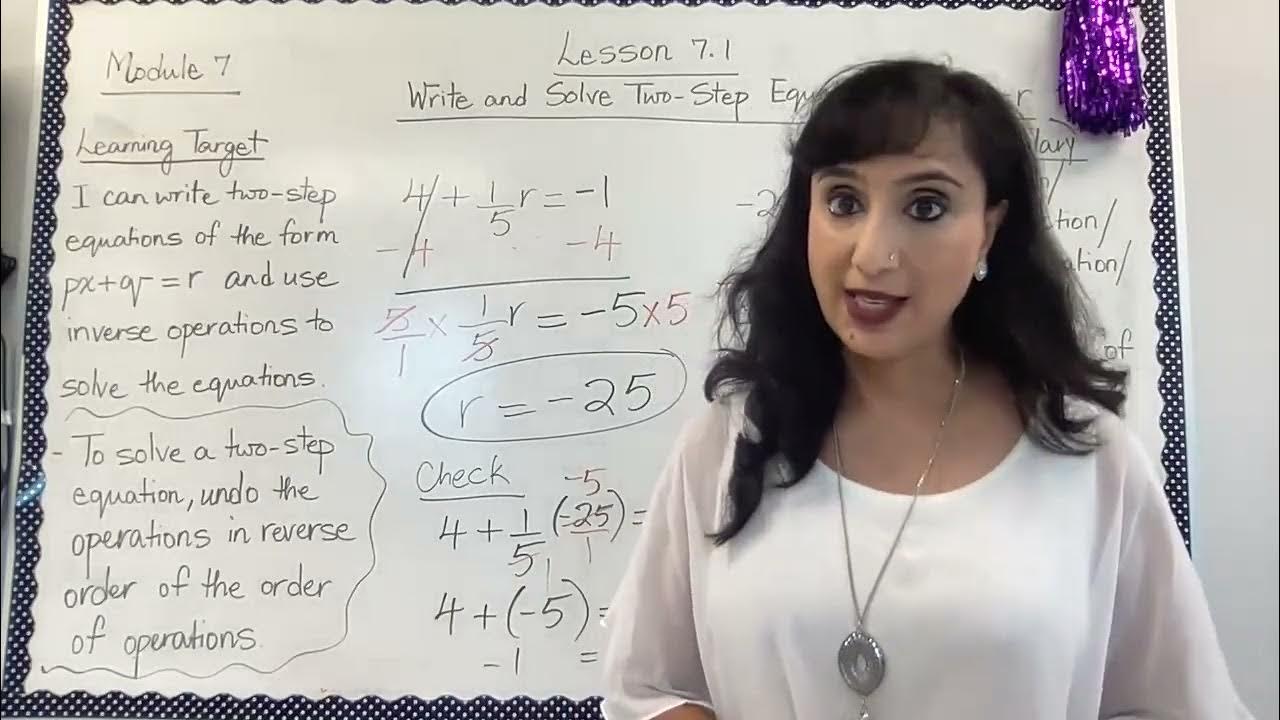 Unit 5--Module 7.1--Write and Solve Two-Step Equations- px + q = r ...