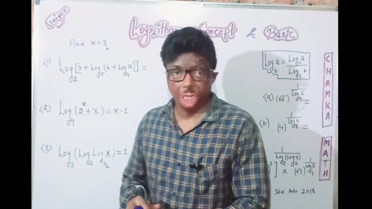 Logarithm Jee/Adv 2018 Question solution & properties, concept.. L8 ...
