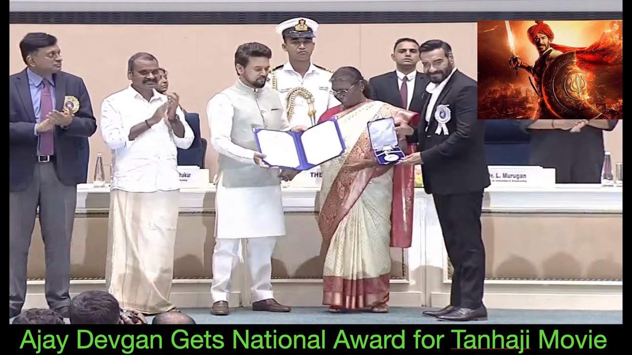 Ajay Devgan gets National Award for Tanhaji | 68th National Film Awards ...