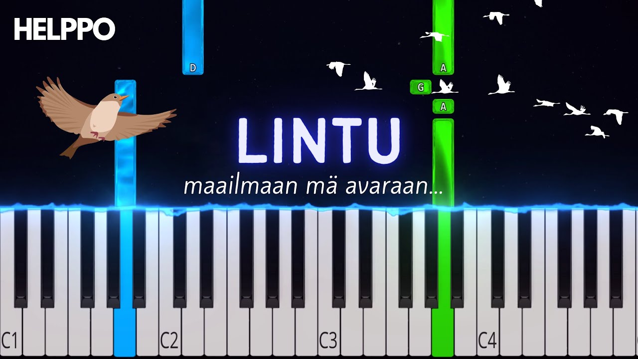 Lintu (maailmaan mä avaraan) | Helppo Piano Tutorial - YouTube