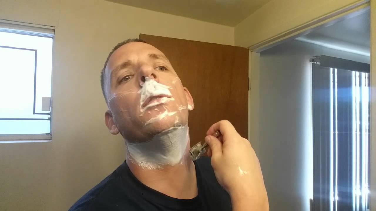 First shave with the Gem 1912 - YouTube