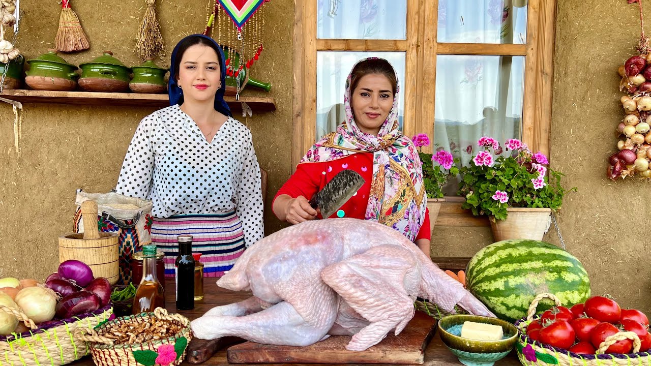 Giant Turkey Mud-Baked Feast With Rice In A Remote Mountain Village ...