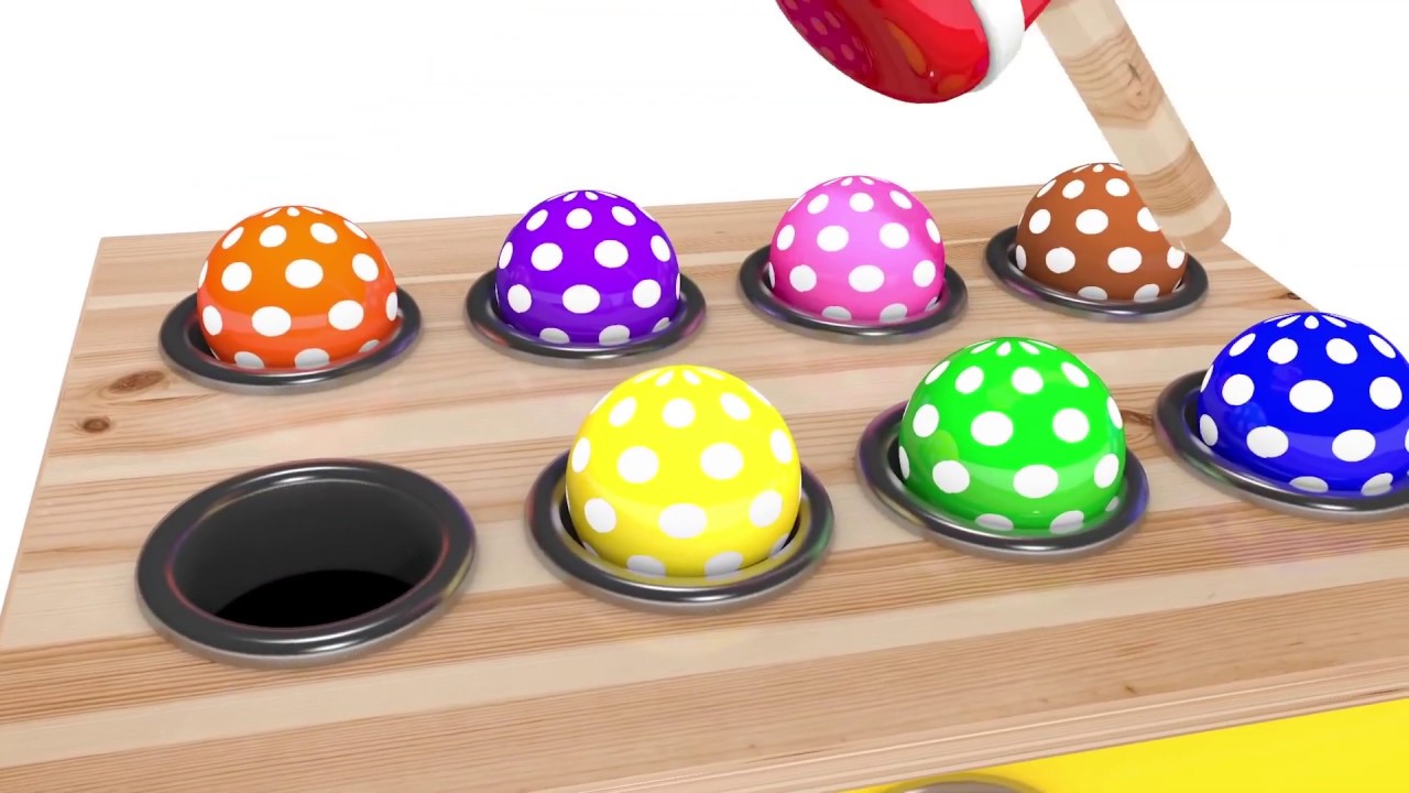 Learn Colors Colour Ball Wooden Hammer for Children Kid - YouTube