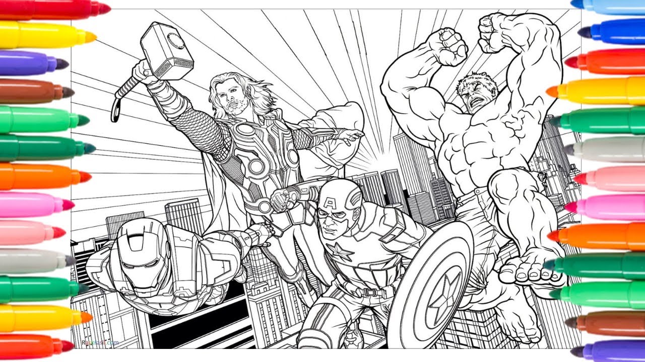 Marvel Cinematic Universe coloring pages /Iron Man/Thor/Captain America ...