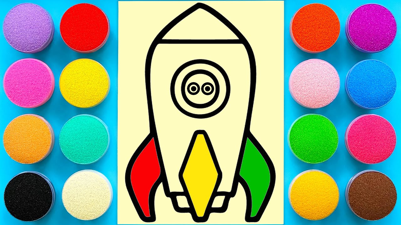 Sand painting Rocket for kids and toddlers - YouTube
