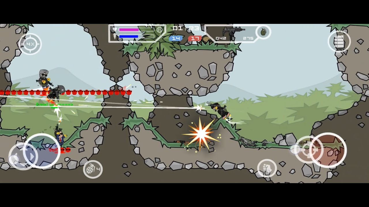 Latest Team Death Match at Outpost Map Mini Militia Doodle Army 2 - YouTube