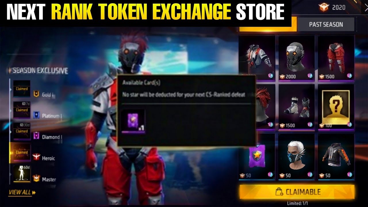 Next Rank Token Dress Free Fire ll OB36 Rank Token Exchange Store ll ...