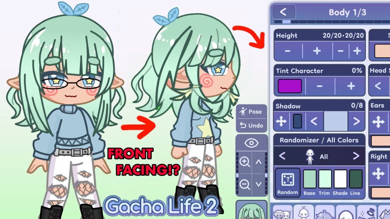 How to make a Front Facing and Side Facing character in Gacha Life 2 ...