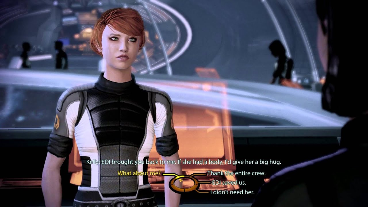 Mass Effect 2: Kelly gives Shepard a big hug (romance) - YouTube