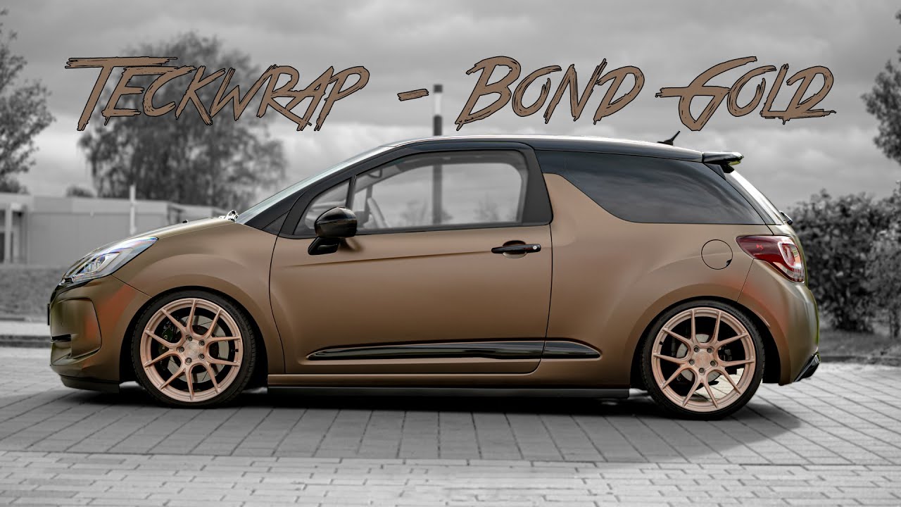 Citroen DS3 bekommt eine Vollfolierung in Bond Gold und BJ Wheels - YouTube
