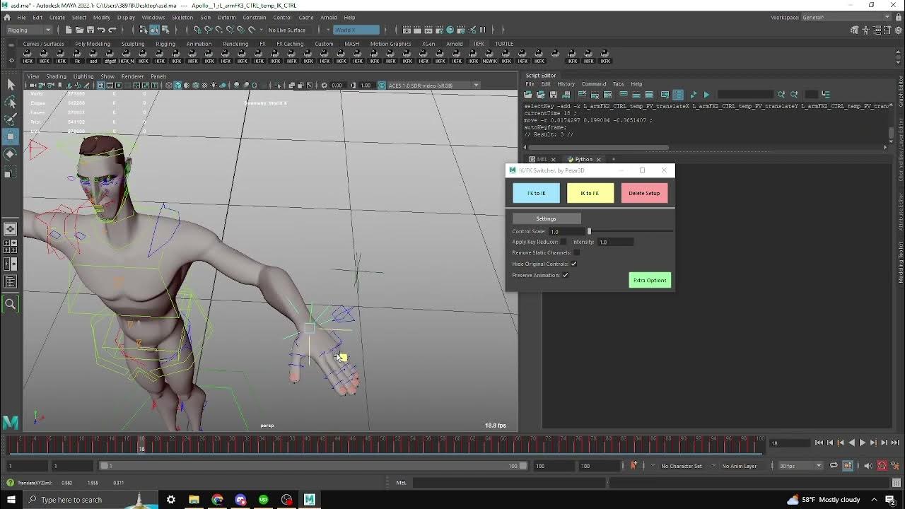 Maya Python Script - IK/FK Switcher - YouTube
