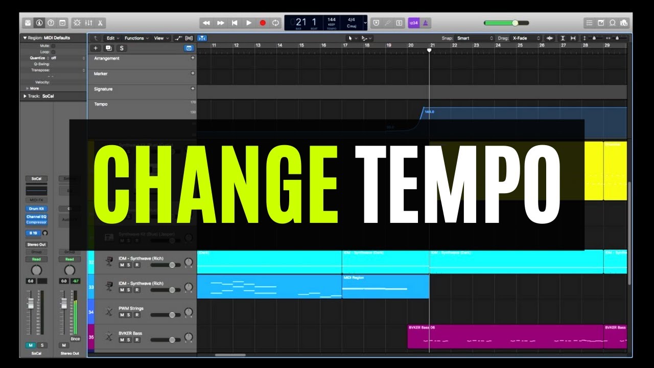 Dynamically Change Tempo In Logic Pro X - YouTube