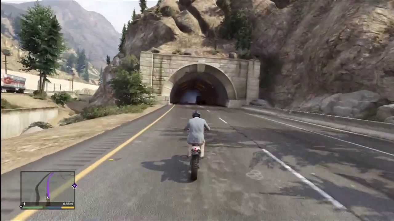 GTA 5: RIDING DIRT BIKE FROM TOP OF THE MAP TO THE BOTTEM - YouTube