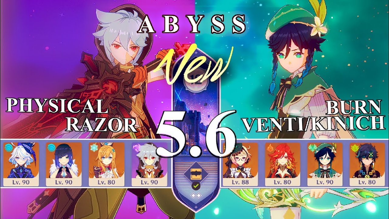 C6 Razor Physical & C0 Venti Burn | Genshin Impact NEW Abyss 5.6 Floor ...