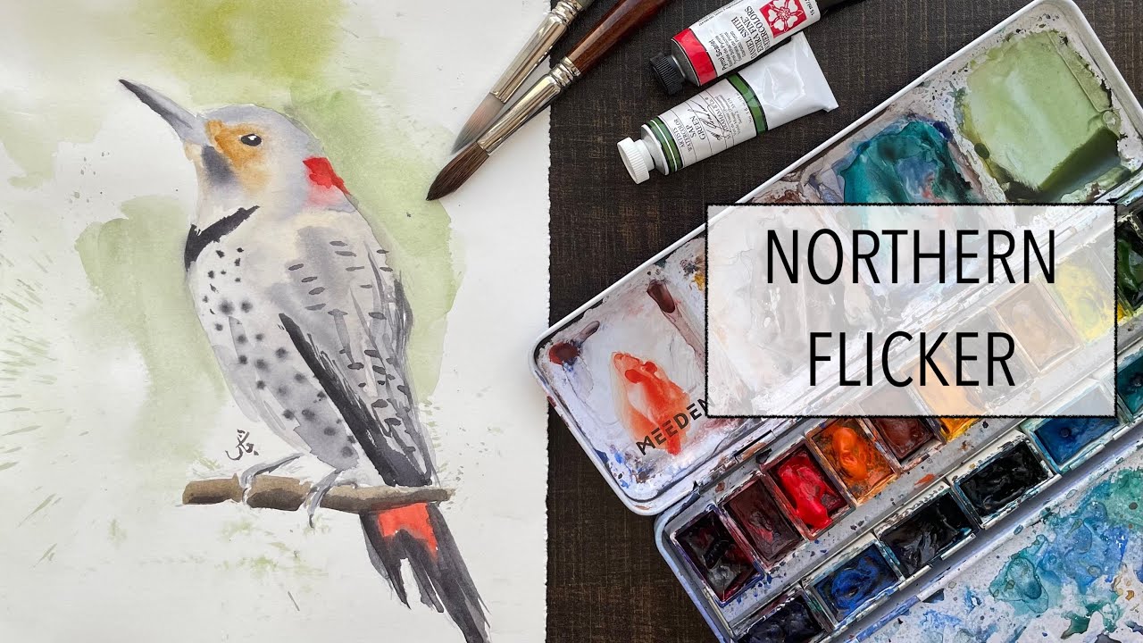 How to Paint a Bird in Watercolour : Northern Flicker - YouTube