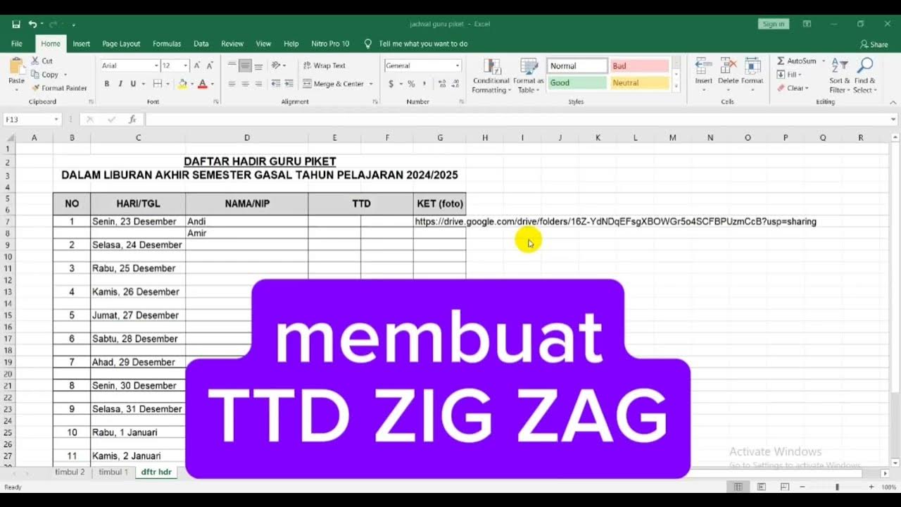 cara membuat TTD ZIG-ZAG otomatis - YouTube