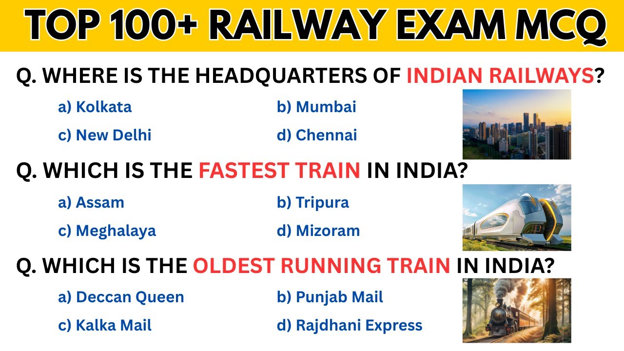 Top 10 Railway Important Question and Answer || Railway MCQ || GK MCQ ...