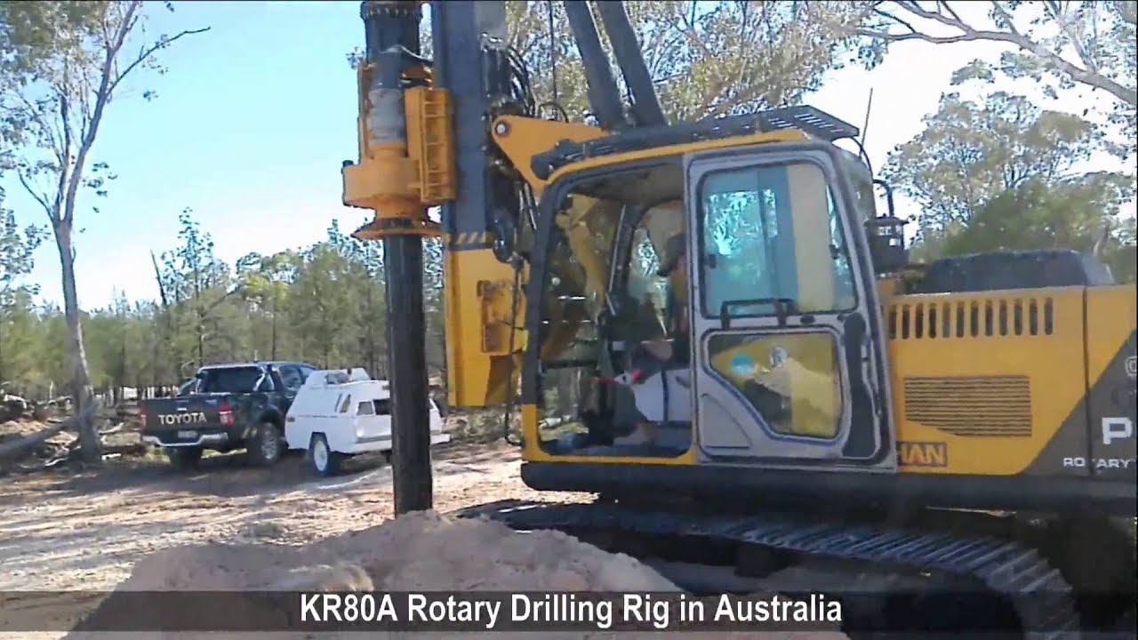 Rotary Drilling Rig with Caterpillar Chassis---KR125C/KR150C - YouTube