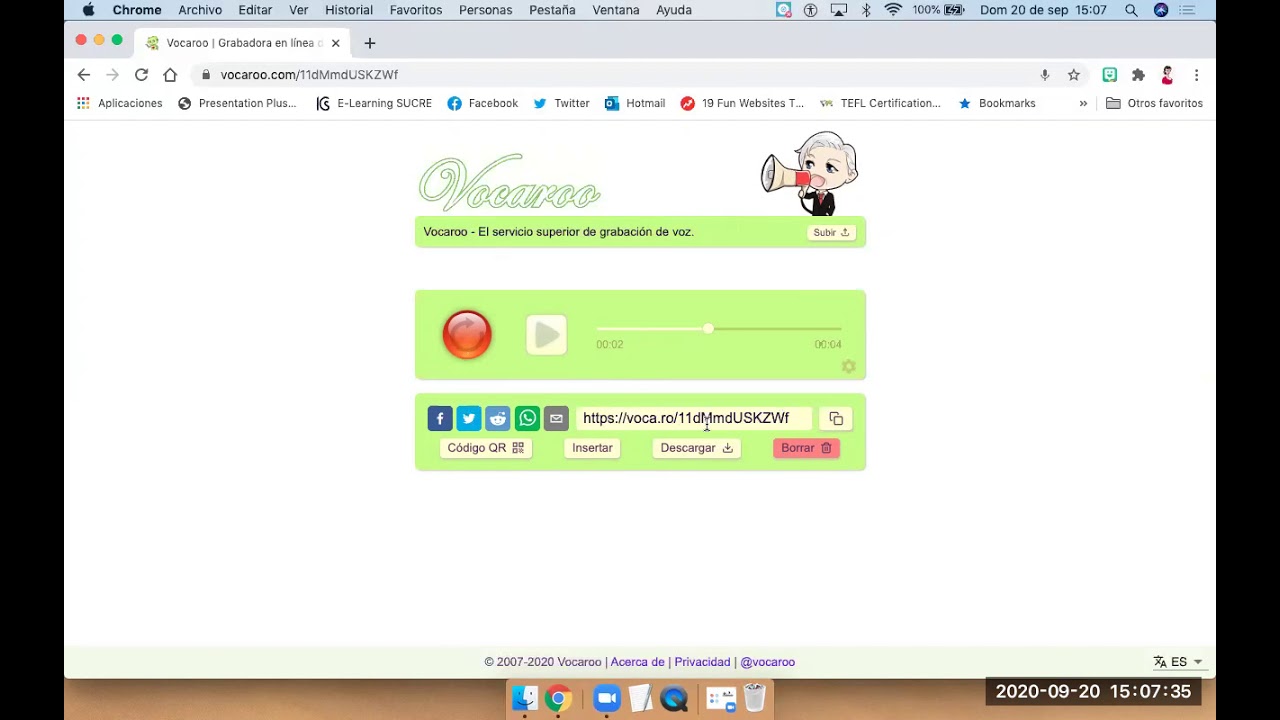 How to use Vocaroo / Cómo usar Vocaroo - YouTube